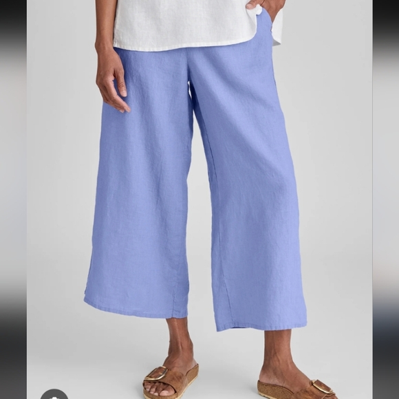 Flax | Pants & Jumpsuits | Flax Linen Wide Leg Crop Pants | Poshmark